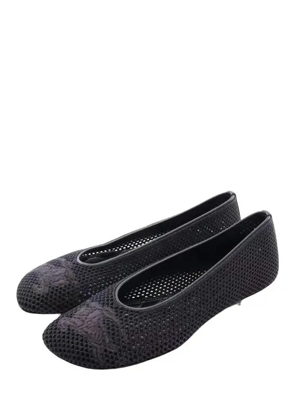 Burberry Mesh Embroidered Ballet Flats - Black