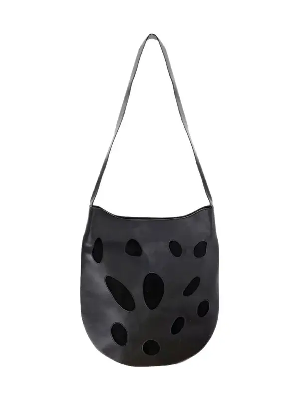 NICCOLO PASQUALETTI Cut-out Leather Shoulder Bag - Black