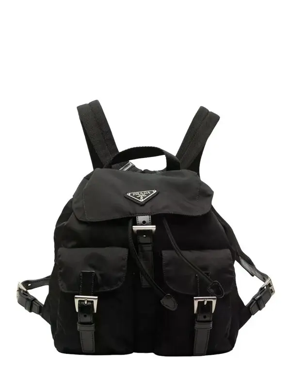 Prada Tessuto Nylon And Leather Trimmed Backpack - Black