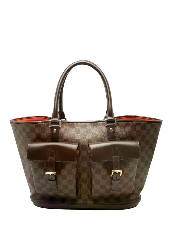 LOUIS VUITTON 2005 Damier Ebene Manosque Gm Tote Bag - Brown