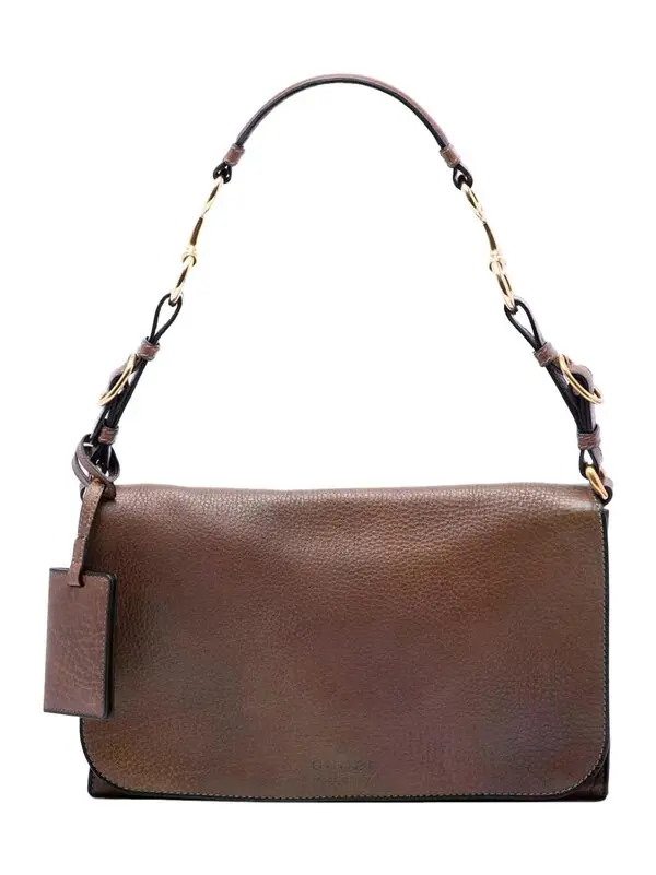 Gucci Grained Calfskin Harness Shoulder Bag - Brown