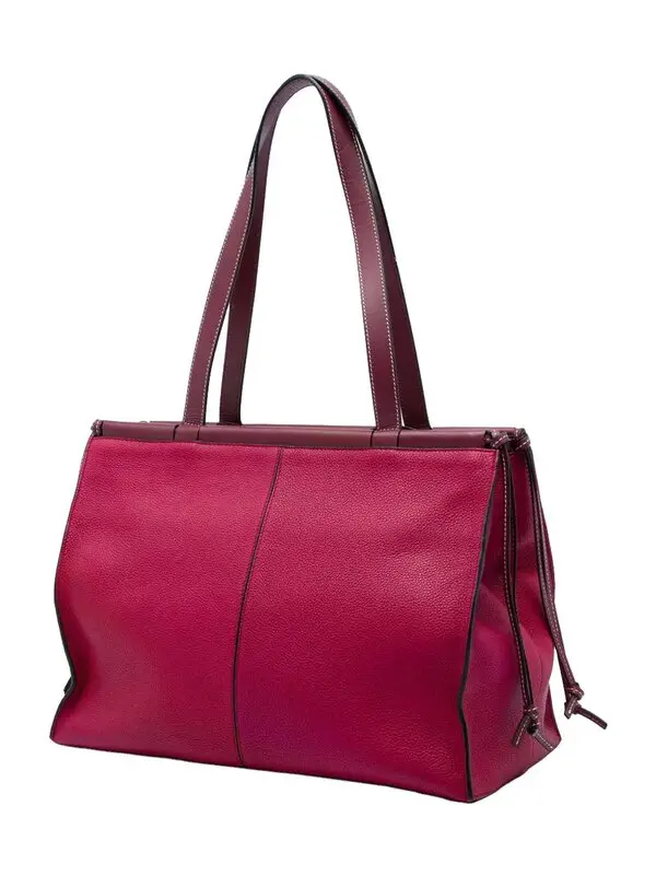Loewe Medium Leather Cushion Tote Bag - Red