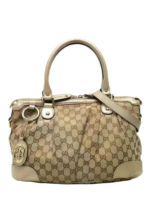 Gucci Gg Canvas Sukey Satchel - Neutrals