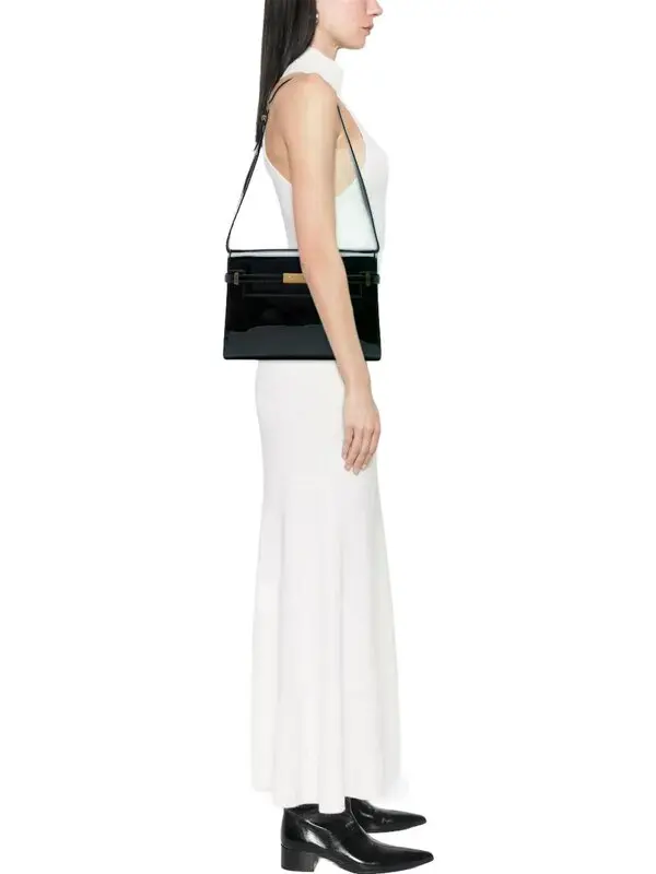 Saint Laurent Patent Manhattan Shoulder Bag - Black