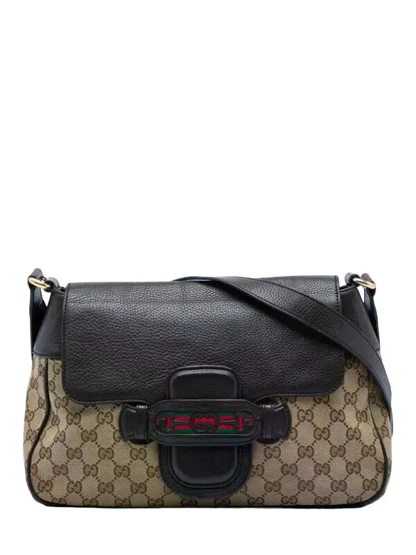 Gucci Gg Canvas Web Dressage Crossbody Bag - Neutrals