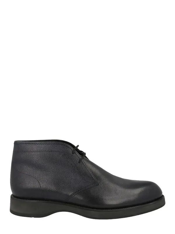 Brioni Desert Leather Ankle Boots - Midnight Blue