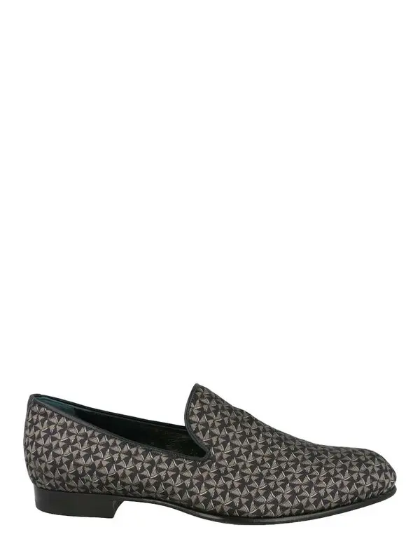 Brioni Geometric Pattern Slip-on Loafers - Midnight Blue/beige