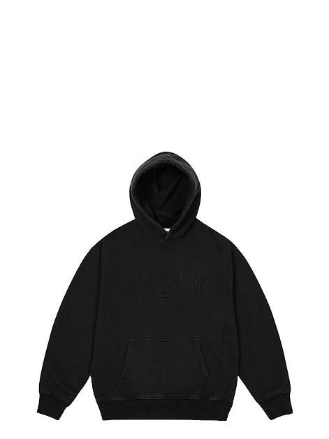 PALACE Unitas Pigment Wash Hooded Sweatshirt - Black