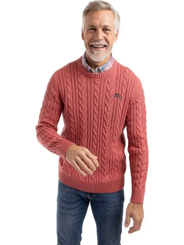 WEIRD FISH Griffen Cable Knit Jumper - Nantucket