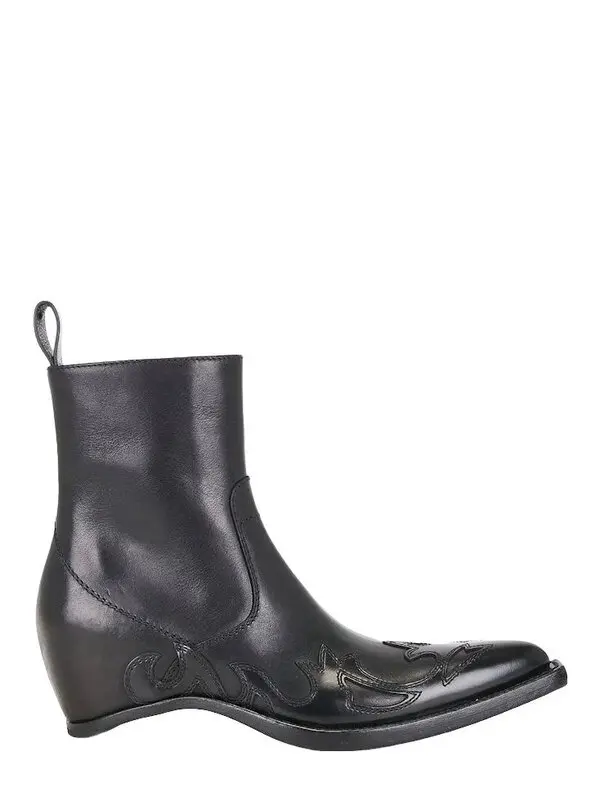 MAISON MARGIELA Heelless Western Flame Ankle Boots - Black