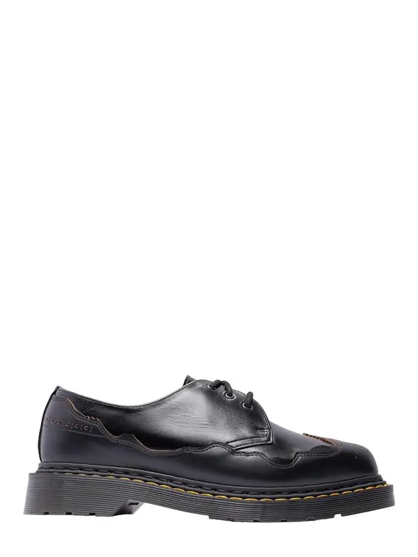 Dr. Martens 1461 Ri 3 Eye Sneakers In Aniline And Vintage Smooth Leather - Black