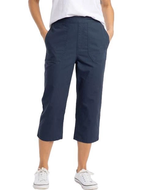 WEIRD FISH Anyar 3/4 Length Ripstop Trousers - Navy
