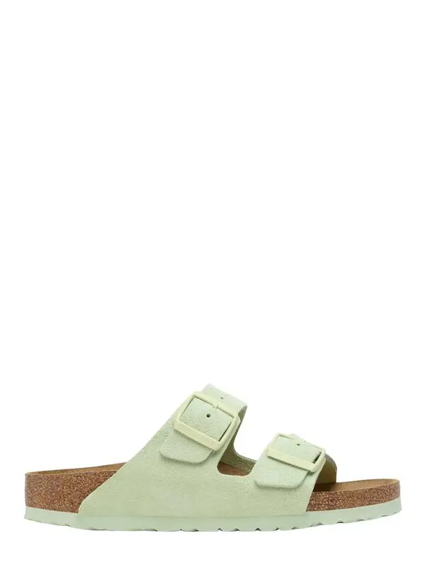 BIRKENSTOCK Arizona Suede Leather Sandals - Faded Lime