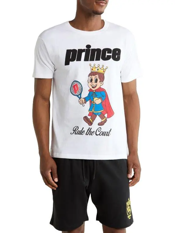 PRINCE Graphic Print Cotton-blend T-shirt - White