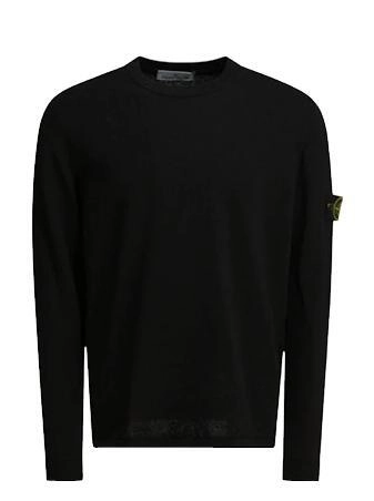 Stone Island Crewneck Logo Sweatshirt - Black