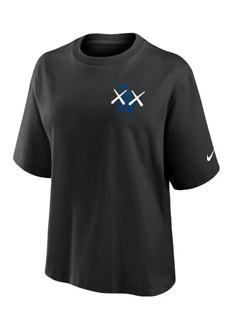 KAWS Nike Mlb Los Angeles Dodgers Graphic T-shirt - Black