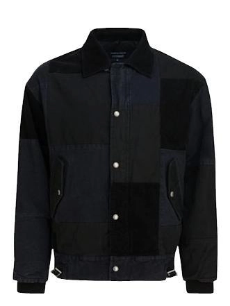 Comme Des Garçons Tone-on-tone Patchwork Jacket - Black