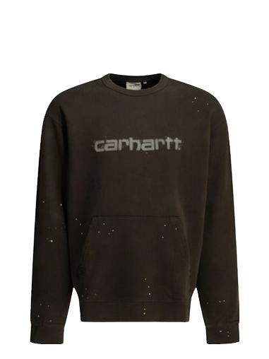 Carhartt Distressed Logo Crewneck Sweatshirt - Brown
