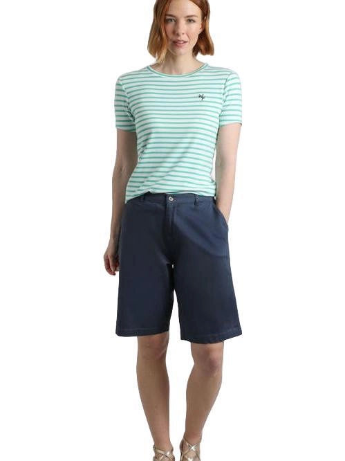 WEIRD FISH Annalise Knee Length Chino Shorts - Navy