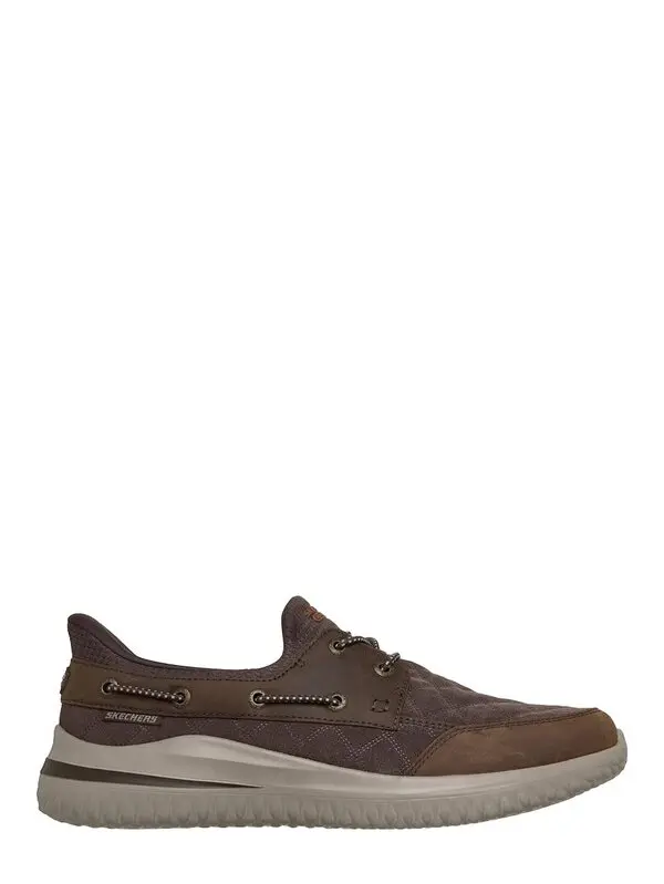 Sketchers Slip-ins Delson 3.0 Cozy Fit Skipper Shoes - Chocolate