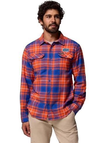 Columbia Florida Gators Flare Gun Omni-wick Flannel Long Sleeve Button-up Shirt - Orange