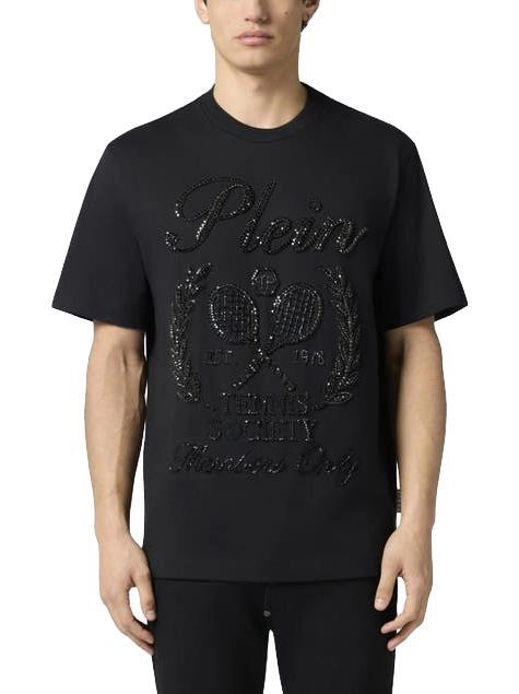 Philipp Plein Round Neck T-shirt Tennis Society - Black/black