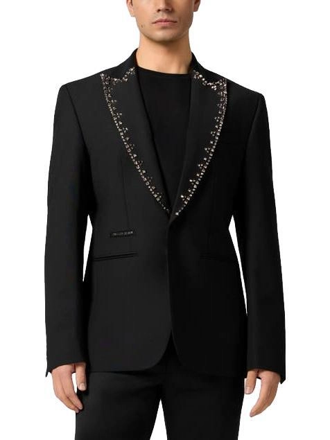 Philipp Plein Blazer Lord Fit Lapel Studs - Black