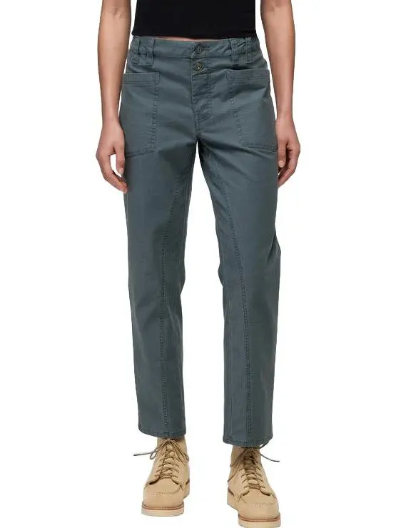 Prana Suton Mid Rise Organic Cotton Blend Ankle Pants - Grey Blue
