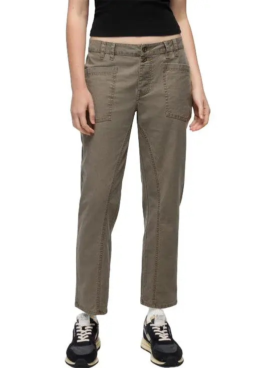Prana Suton Mid Rise Organic Cotton Blend Ankle Pants - Mud