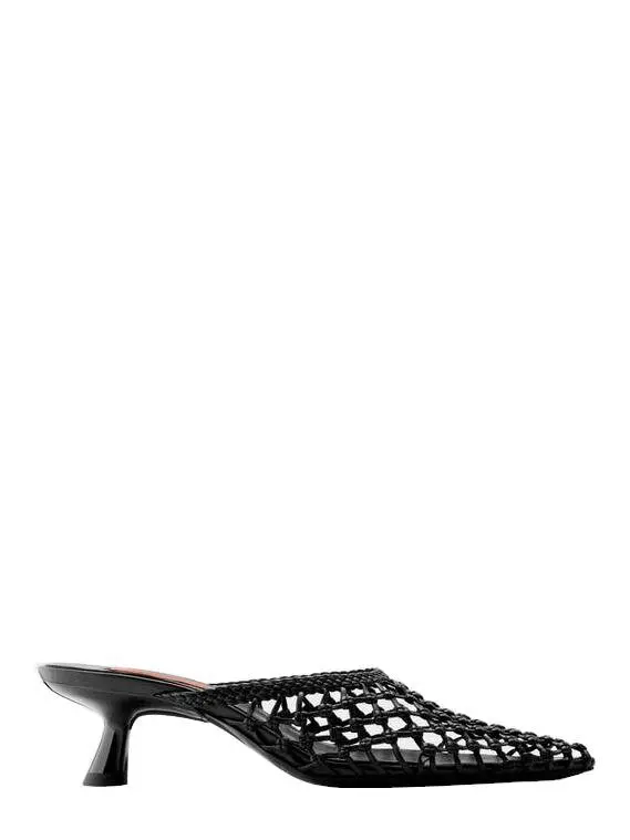 SIMONMILLER Knotted Mule Kitten Heel - Black
