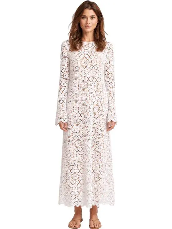 Calypso St. Barth Beatriz Crochet Maxi Dress - Ecru