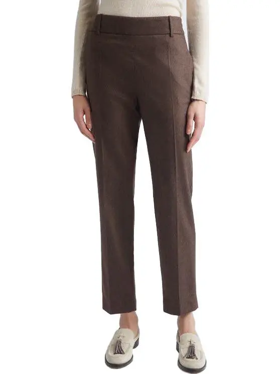 Eleventy Stretch Virgin Wool & Cashmere Cropped Trousers - 05 Brown