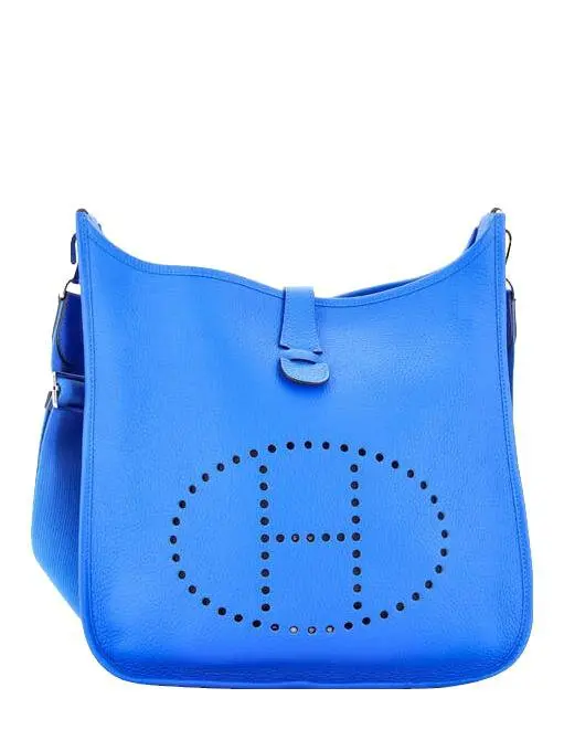Hermès Evelyne Bag Gen Iii Clemence Gm - Blue