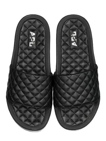 Apl Lusso Quilted Nappa Leather Slides - Black