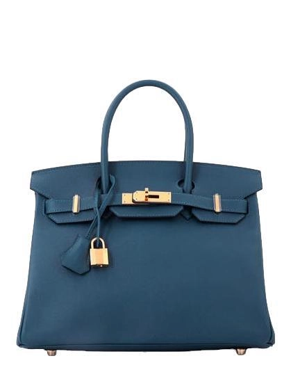 Hermès Birkin Handbag Epsom With Gold Hardware 30 - Blue