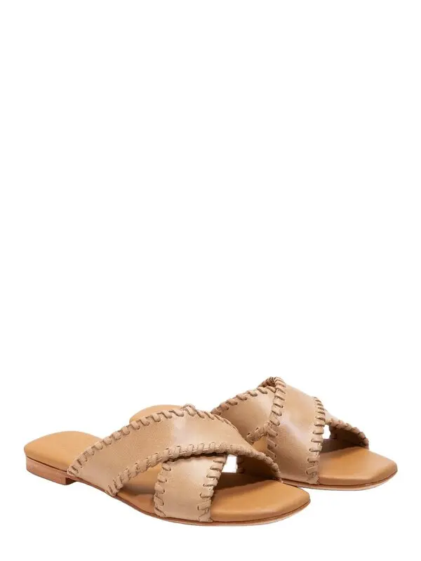 Nisolo Catalina Whipstitch Slide Sandals - Almond
