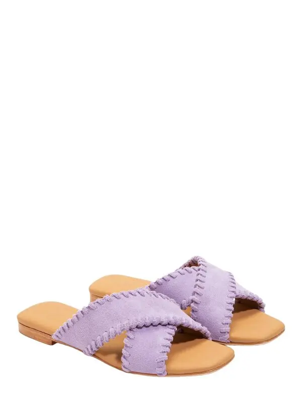 Nisolo Catalina Whipstitch Slide Sandals - Lilac