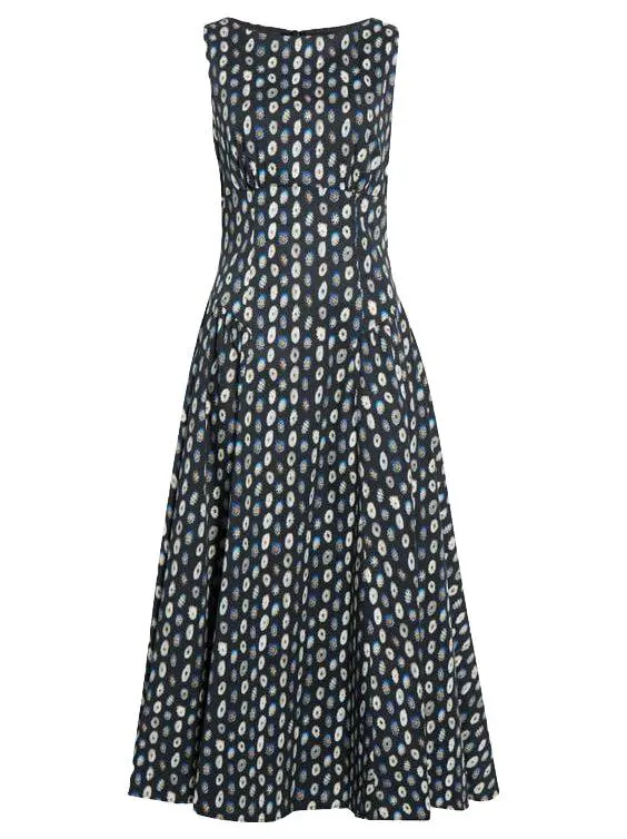 Staud Gwen Drop Waist A-line Midi Dress - Glasswork