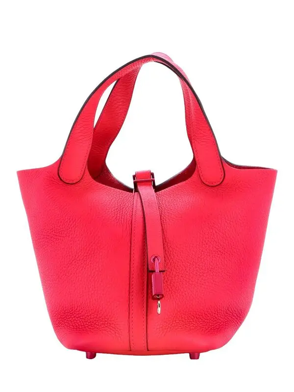 Hermès Monochrome Picotin Lock Bag Clemence Pm - Pink