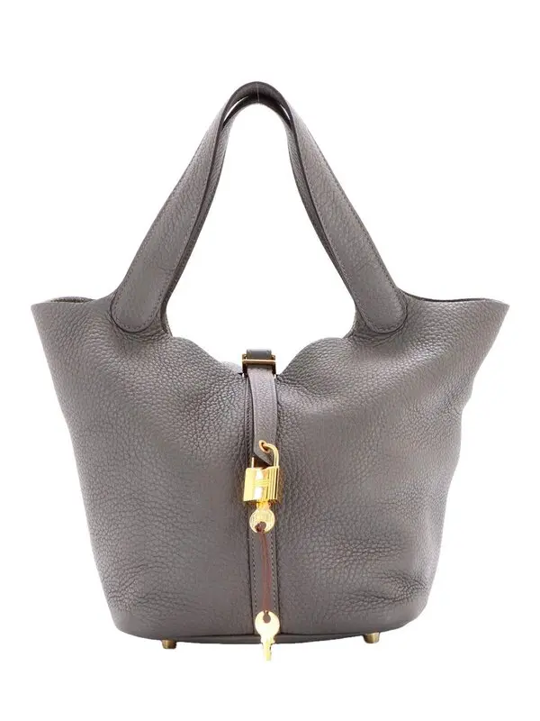 Hermès Picotin Lock Bag Clemence Mm - Grey