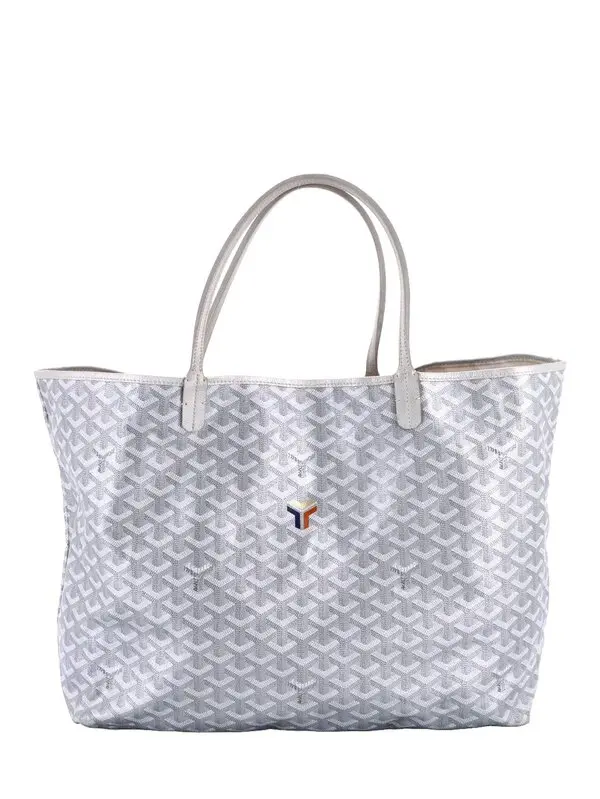 Goyard Saint Louis Tote Precious Metals Coated Canvas Gm - Metallic Silver
