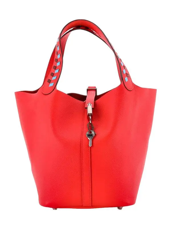 Hermès Picotin Lock Bag Tressage Epsom Mm - Red