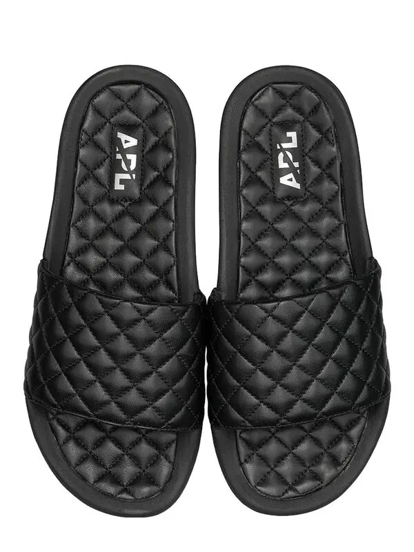 Apl Lusso Quilted Leather Slides - Black