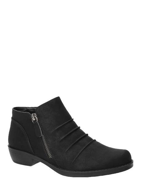 EASY WORKS BY EASY STREET Jacoba Zip-up Bootie - Black Matte