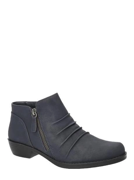 EASY WORKS BY EASY STREET Jacoba Zip-up Bootie - Navy Matte