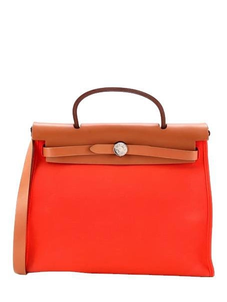 Hermès Herbag Zip Leather And Toile 31 - Orange