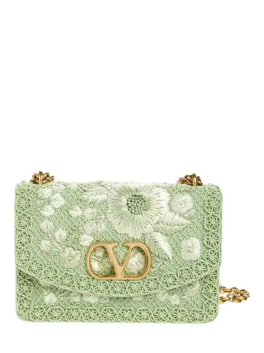Valentino Garavani Embroidered Shoulder Bag - Green