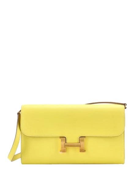 Hermès Constance To Go Wallet Evercolor - Yellow