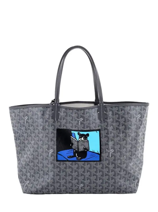 Goyard Saint Louis Tote Printed Coated Canvas Pm - Grey