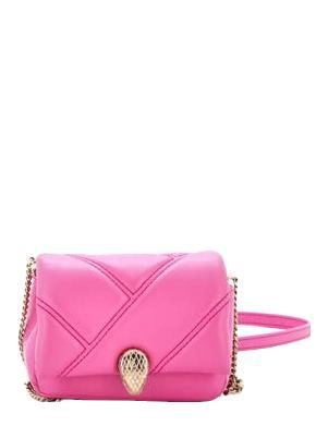 BVLGARI Serpenti Cabochon Shoulder Bag Diagonal Quilted Leather Micro - Pink